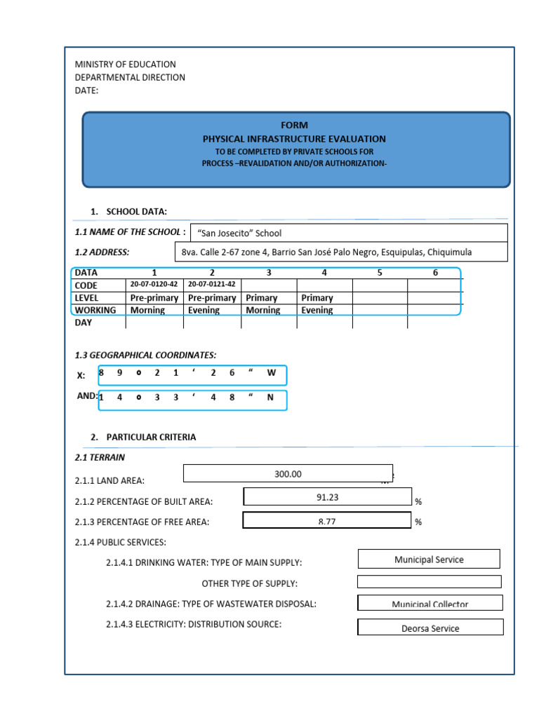 Physical Infrastructure Evaluation Form Pdf Notary Public