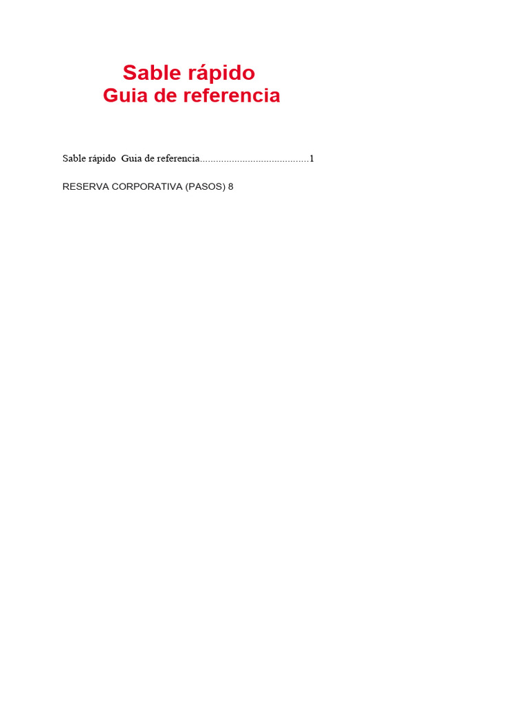 Sabre Quick: Guía de Referencia | PDF | Industrias de servicio | Transporte
