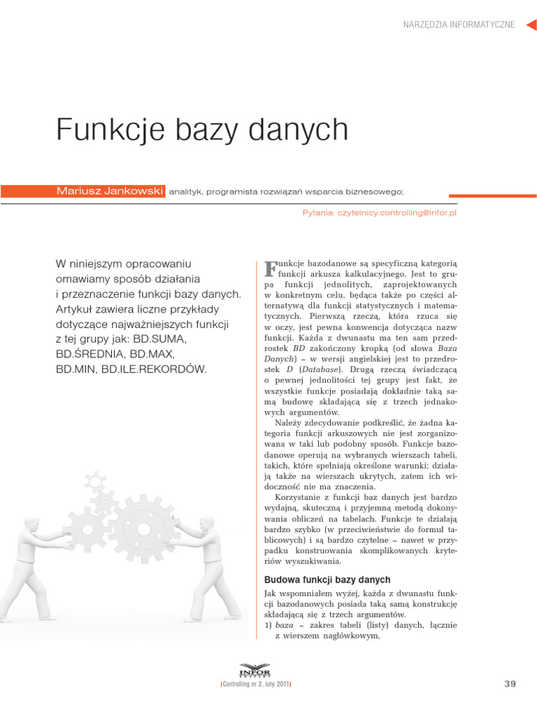 Funkcje Bazy Danych | PDF