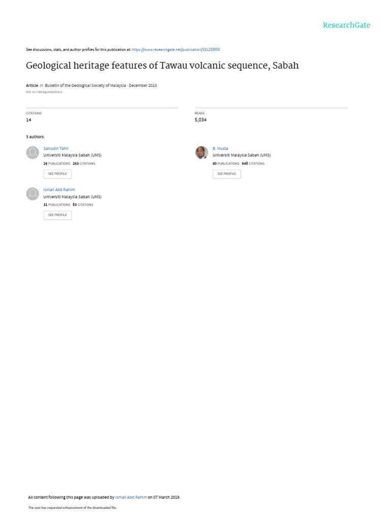 Geologicalheritagefeaturesof Tawauvolcanicsequence Sabah | PDF | Basalt ...