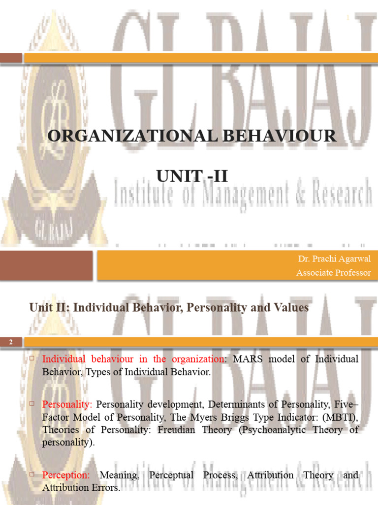 OB Unit 2 | PDF | Id | Extraversion And Introversion