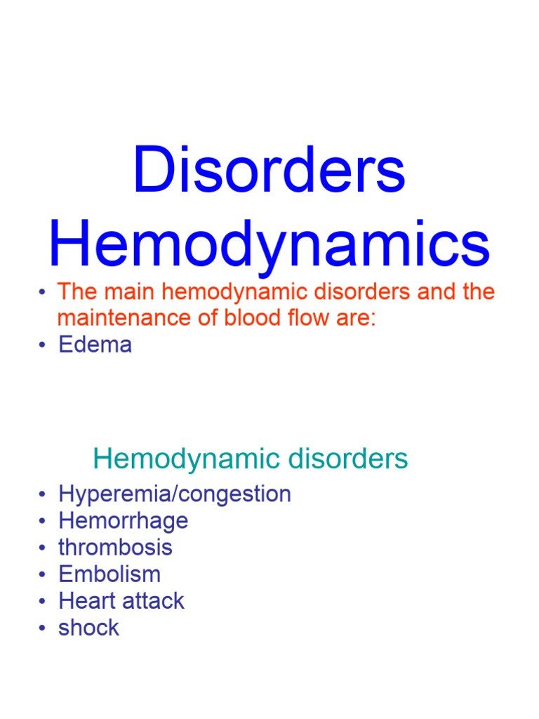 Hemodynamic Disorders | PDF | Shock (Circulatory) | Thrombosis