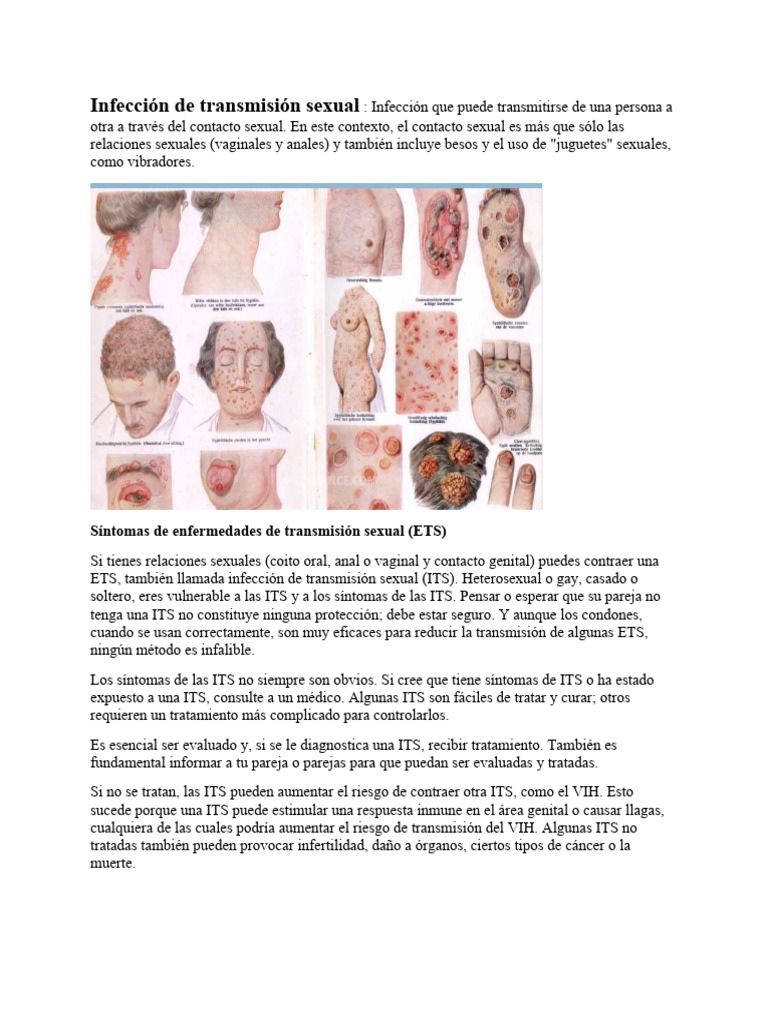 Síntomas Completos de Enfermedades de Transmisión Sexual o ITS | PDF ...