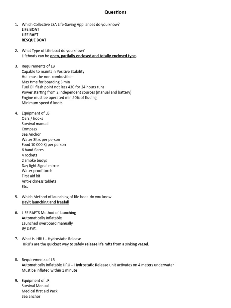 LSA Questionary | PDF