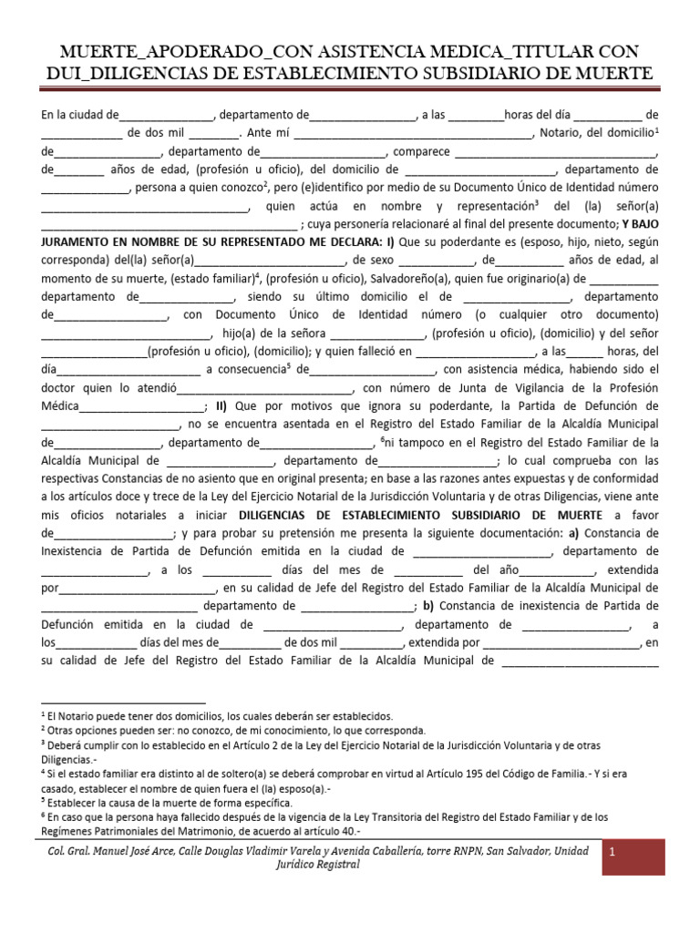 Para Trã¡mite Con Apoderado, Con Asistencia Mã©dica y El Titular Con ...