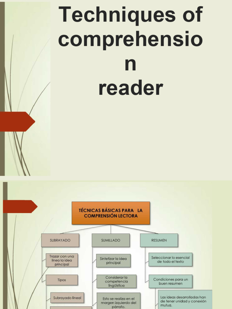 Reading Comprehension Techniques | PDF | Leadership | Reading Comprehension