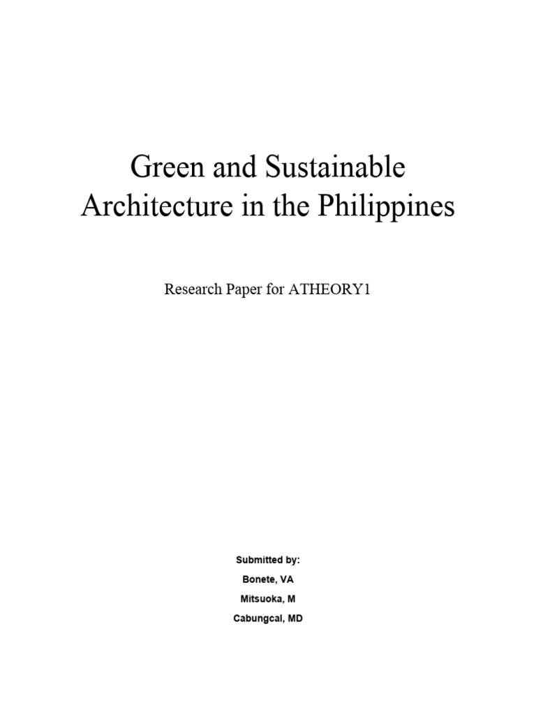 Green Architecture Research Paper - Theory 1 - (For Scribd) | PDF ...