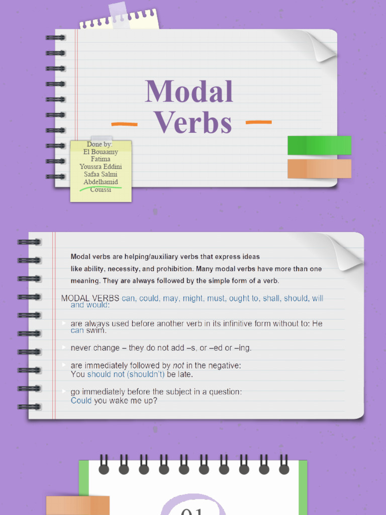 Notebook Lesson XL Purple Variant by Slidesgo | PDF | Verb | Semantic Units