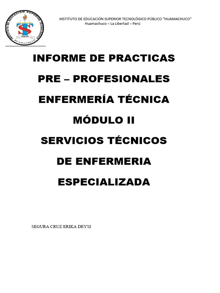 Informe Prácticas Modulo Ii Erika Segura Cruz | PDF | Medicamentos con receta | Enfermería