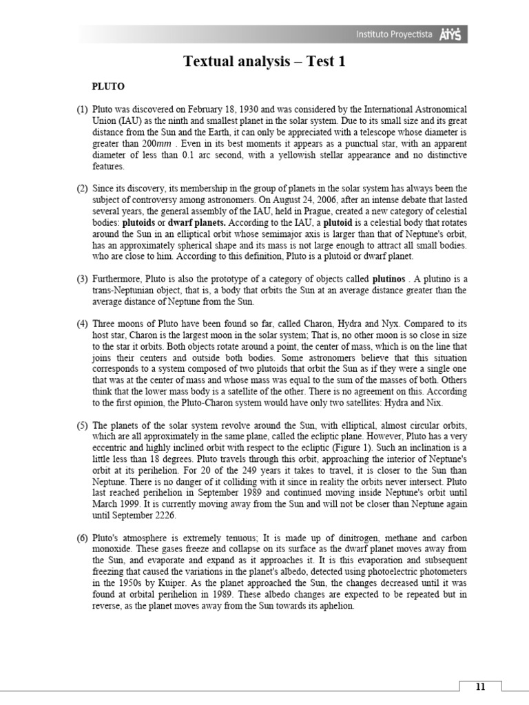 011 - 102 - Textual Analysis | PDF | Pluto | Planets