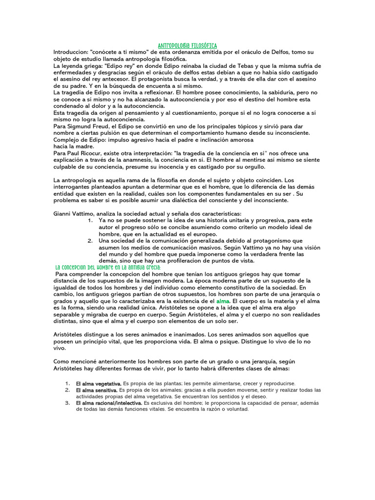 Resumen Modulo 3 Filosofía | PDF | Alma | Existencia