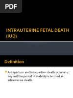 Intrauterine Fetal Death Overview | PDF | Childbirth | Fetus