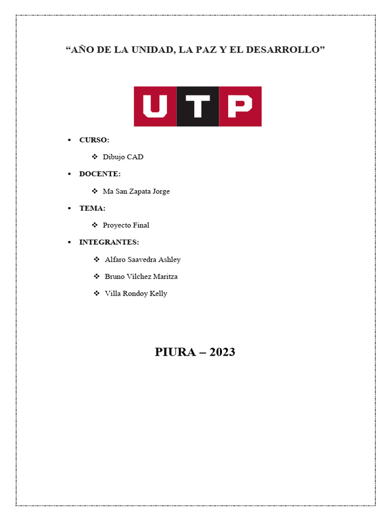 Proyecto Final-Dibujo Cad | PDF