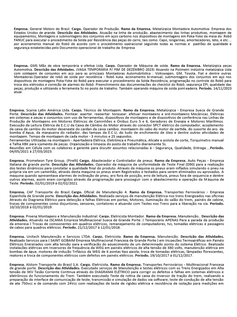 Proeng: Montagens e Manutenção Industrial | PDF | Eletricista | Relé