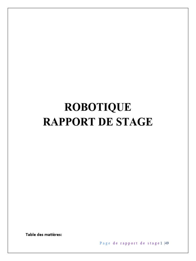 Rapport de stage en robotique et systèmes embarqués | PDF | Entrée ...