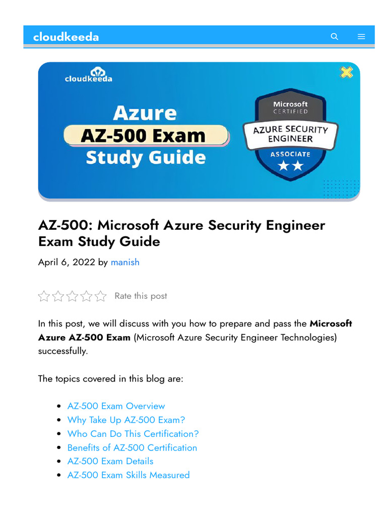 AZ-500 Exam Study Guide for Azure Security | PDF | Microsoft Azure ...