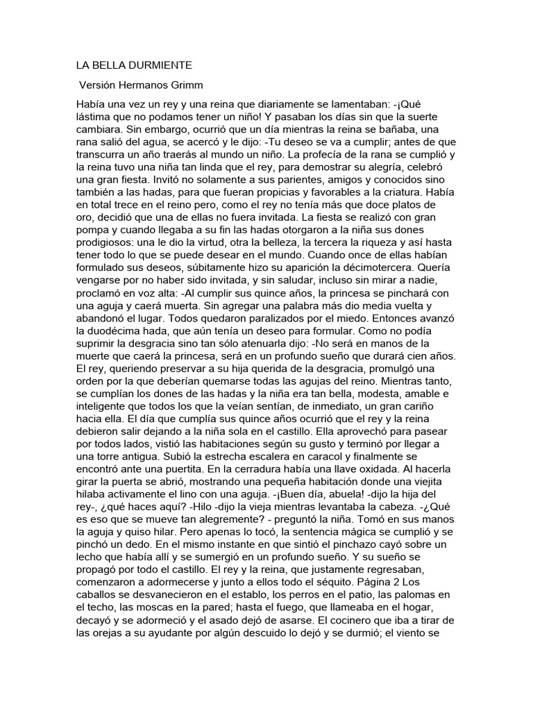 La Bella Durmiente | PDF | Bella Durmiente