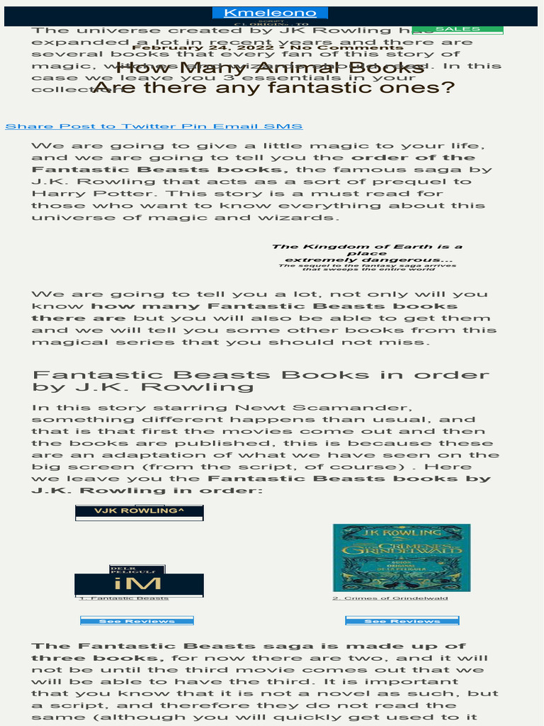 Fantastic Beasts Book Series Order | PDF | J. K. Rowling | Harry Potter