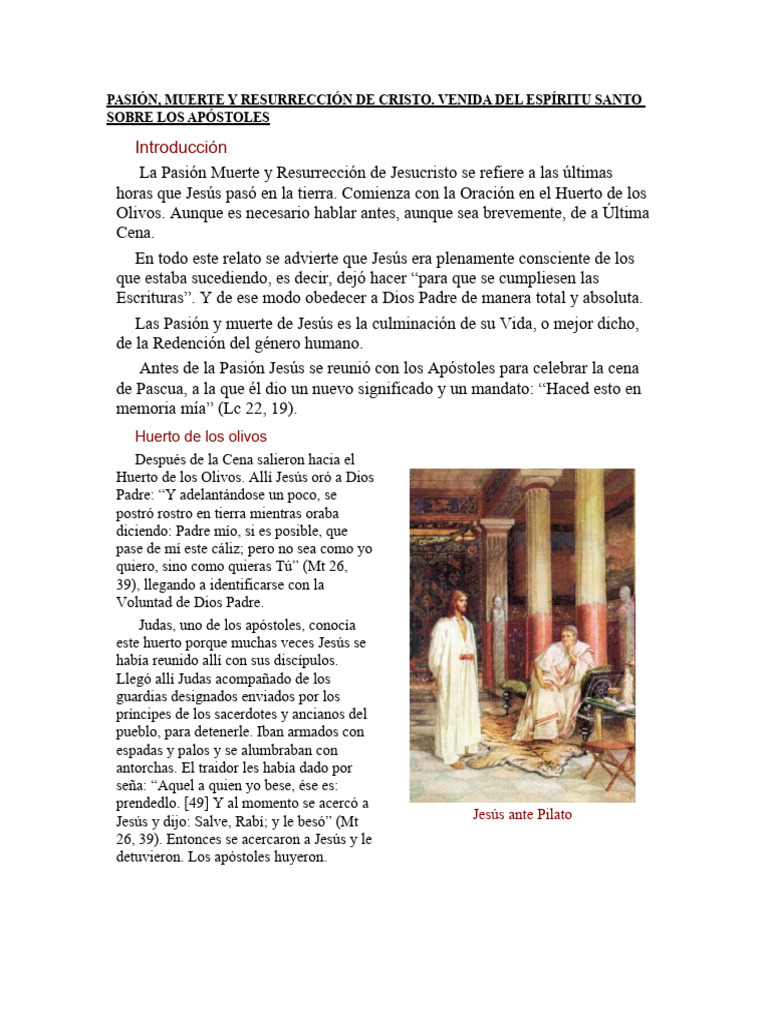 Pasión y Resurrección de Cristo | PDF | Jesús | La resurrección de Jesús