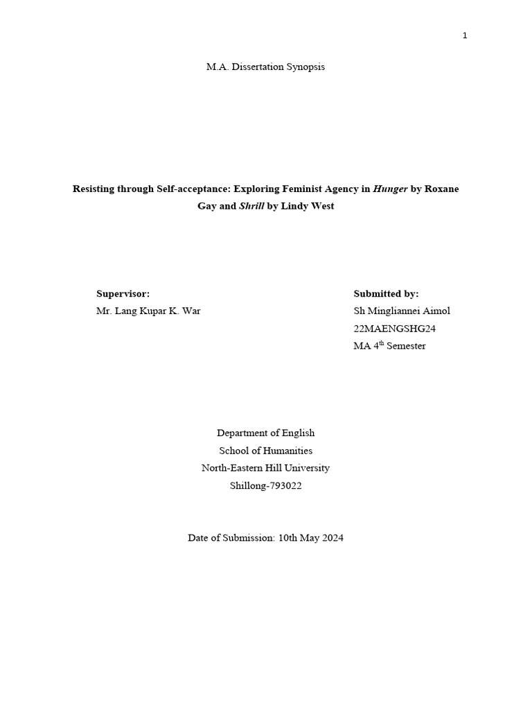 Babina Final Synopsis | PDF | Intersectionality | Gender Studies