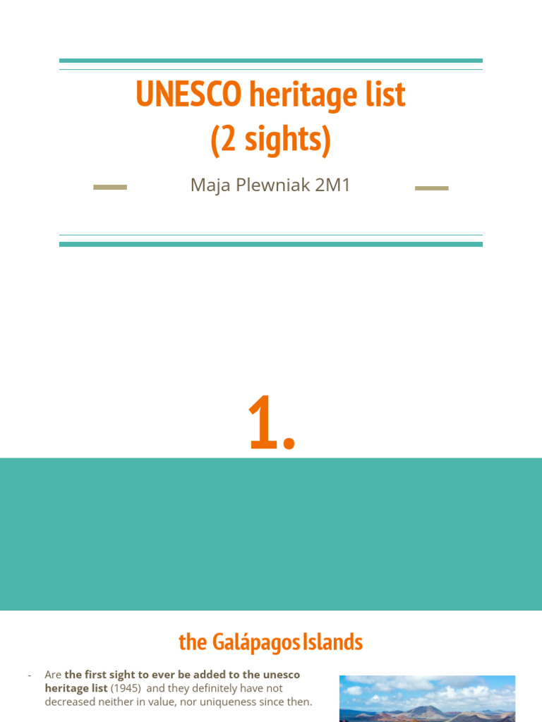 UNESCO Heritage List (2 Sights) | PDF | Galápagos Islands | Geology