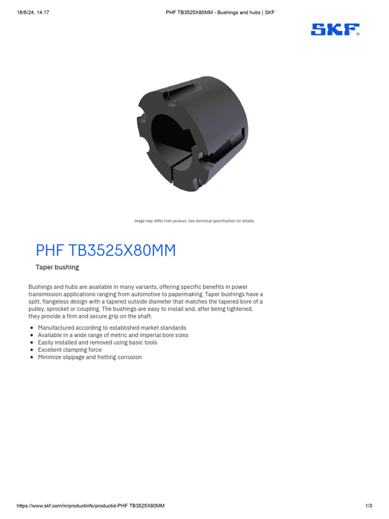 Phf Tb3525x80mm Bushings And Hubs Skf Pdf License Application