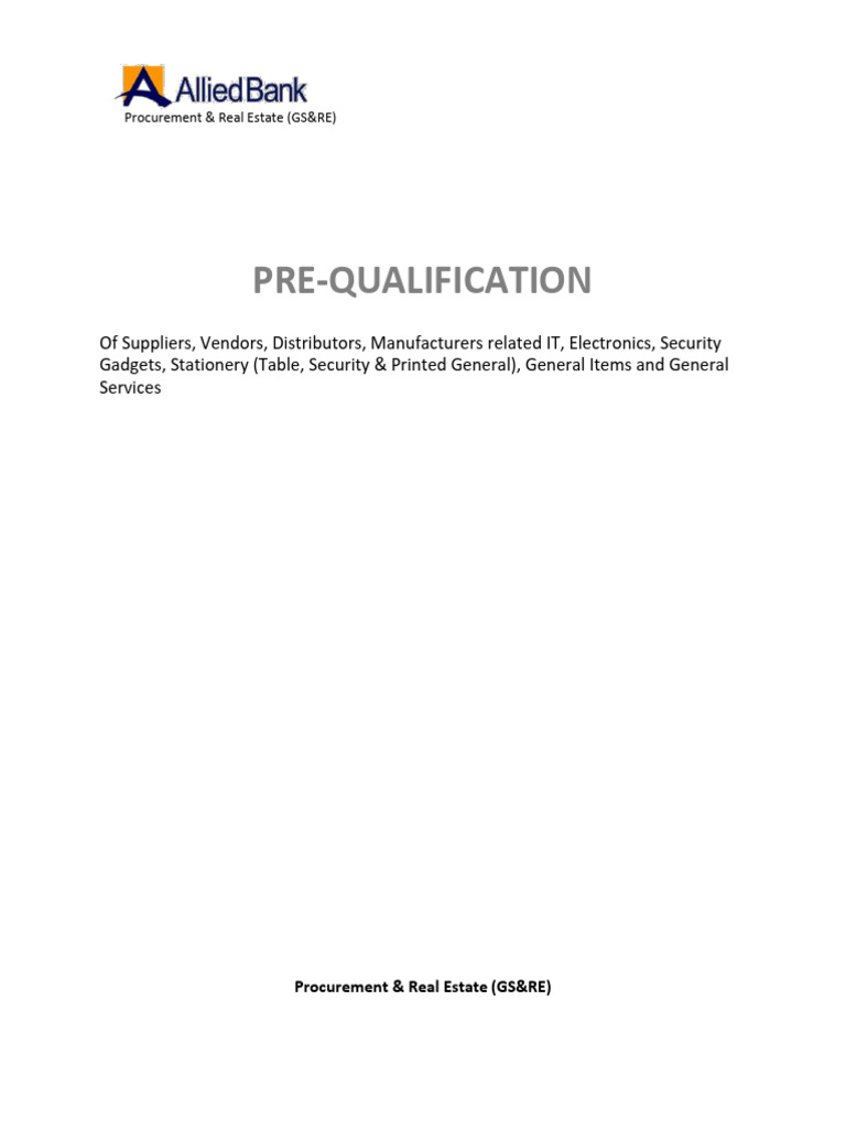 Prequalification Form | PDF | Banks | Sole Proprietorship