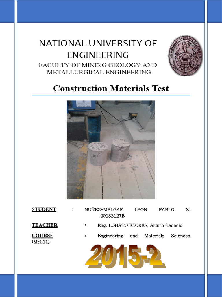 7th Construction Materials Test | PDF | Cement | Concrete