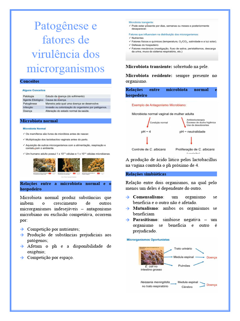 Patogênese e Fatores de Virulência Dos Microrganismos | PDF ...