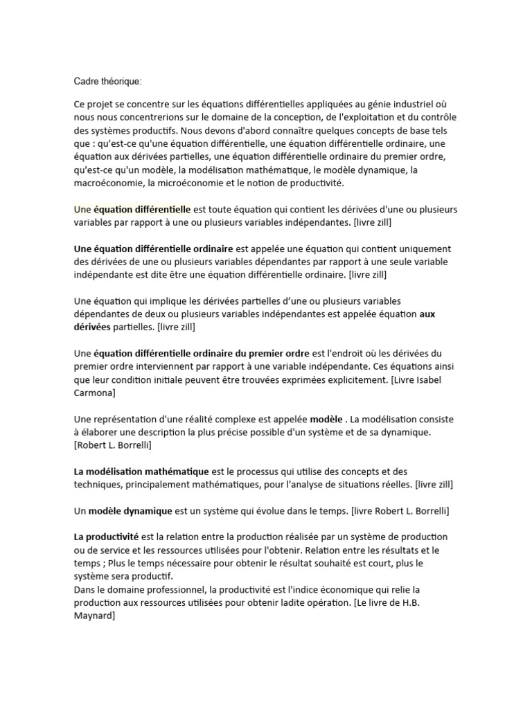 Équations Différentielles en Génie Industriel | PDF | Équation ...