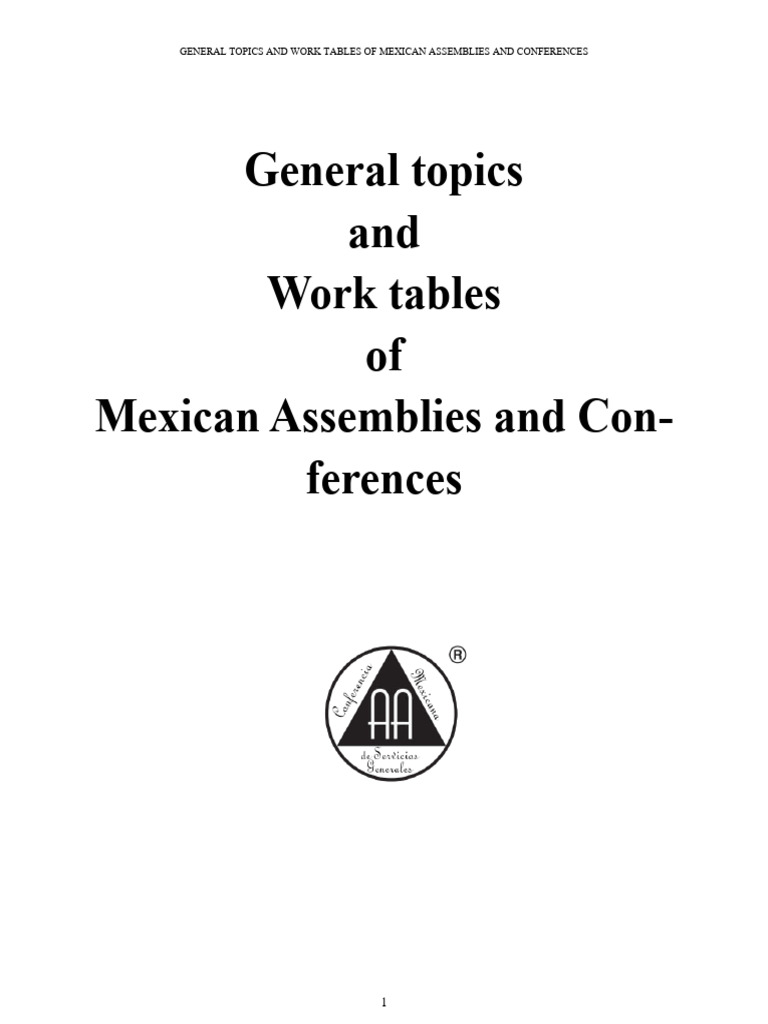 W Conference Topics | PDF | Alcoholics Anonymous | Twelve Step Program