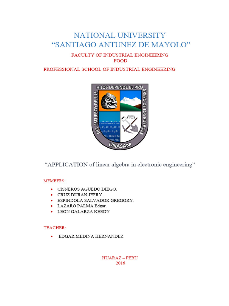 Application of Linear Algebra in Electronics | PDF | Electrical Network ...