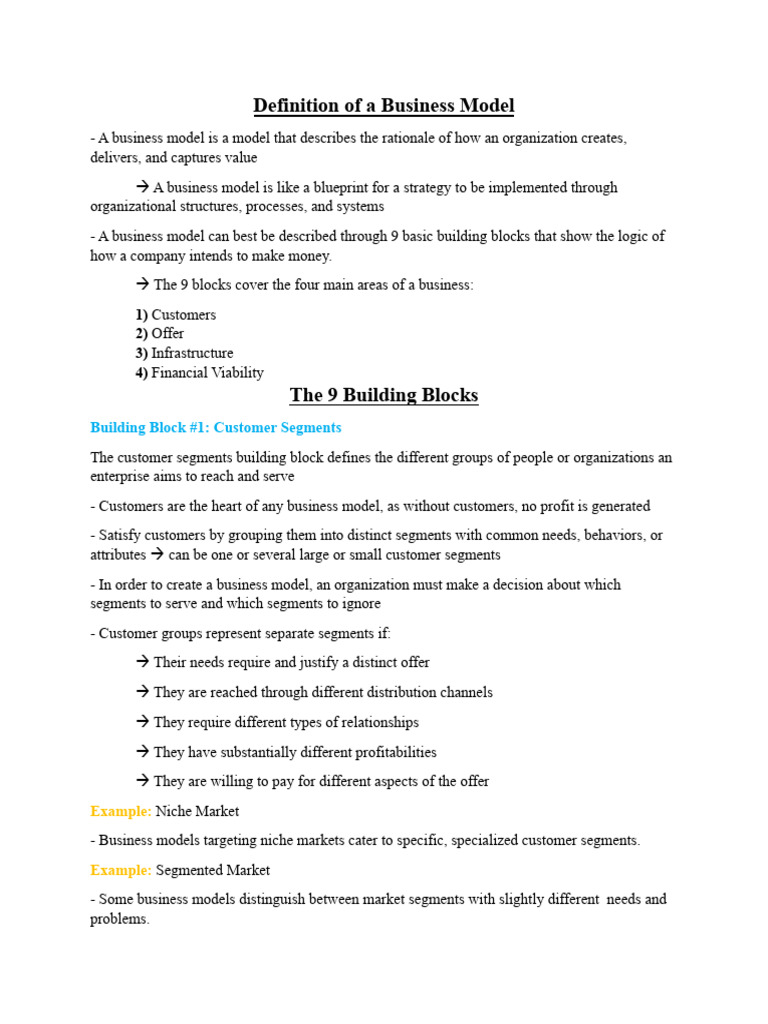 Business Model Canvas (BMC) Notes | PDF | Business Model | Business
