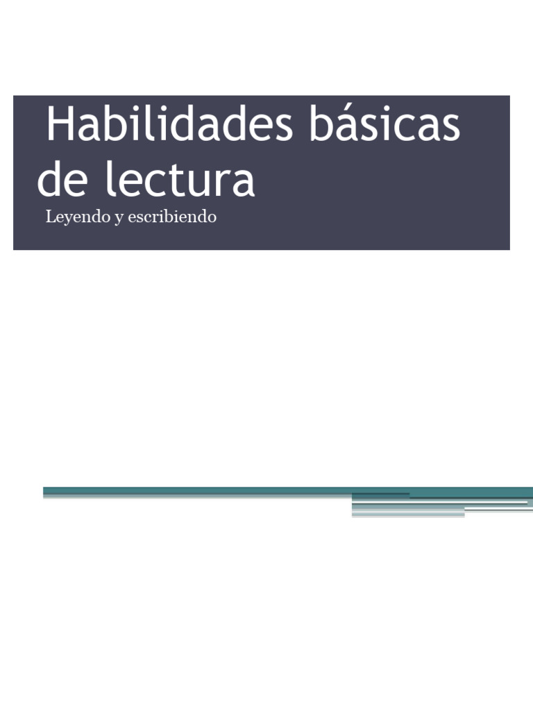 Habilidades Básicas de Lectura | PDF | Lectura veloz | Cognición