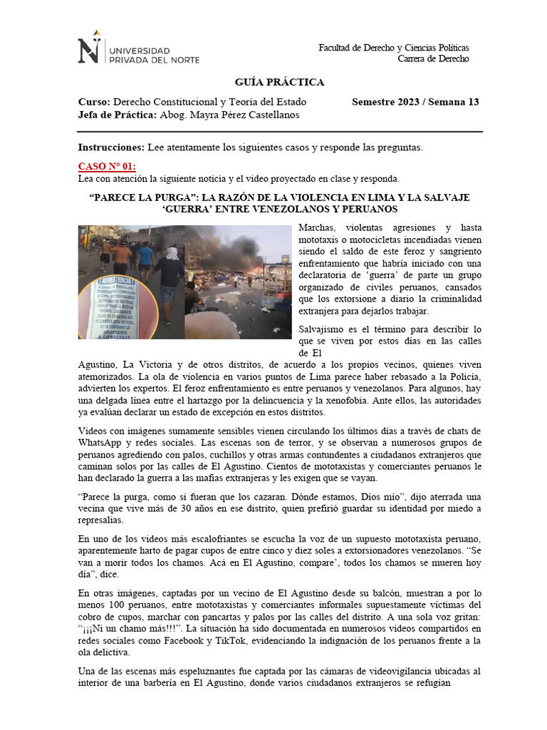 Derecho Consti Práctica | PDF | Estado de emergencia | Derecho Constitucional