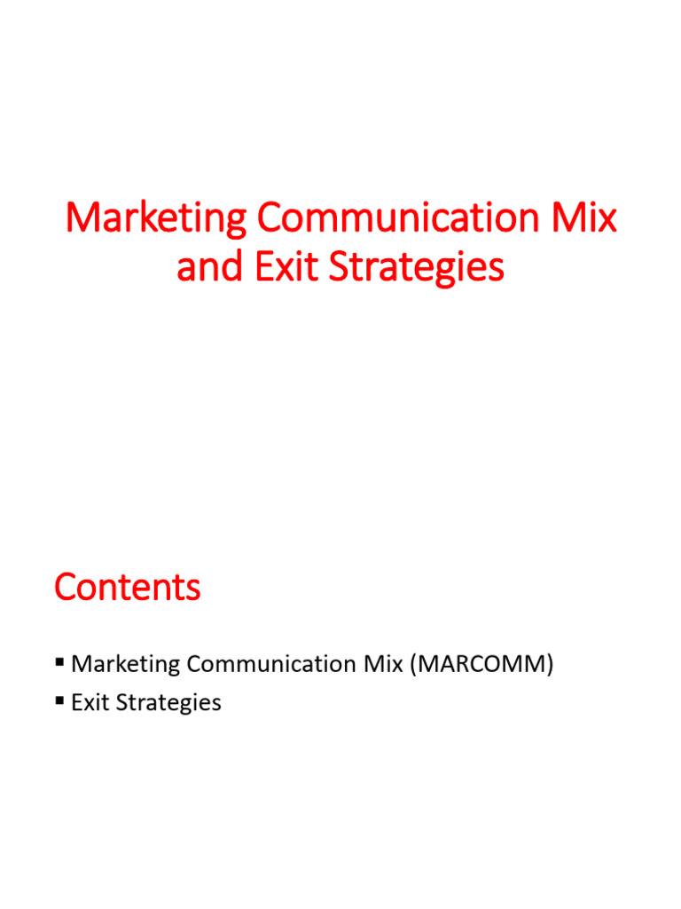 Lec-10 MARCOMM EXIT STRATEGIES | PDF | Mergers And Acquisitions ...