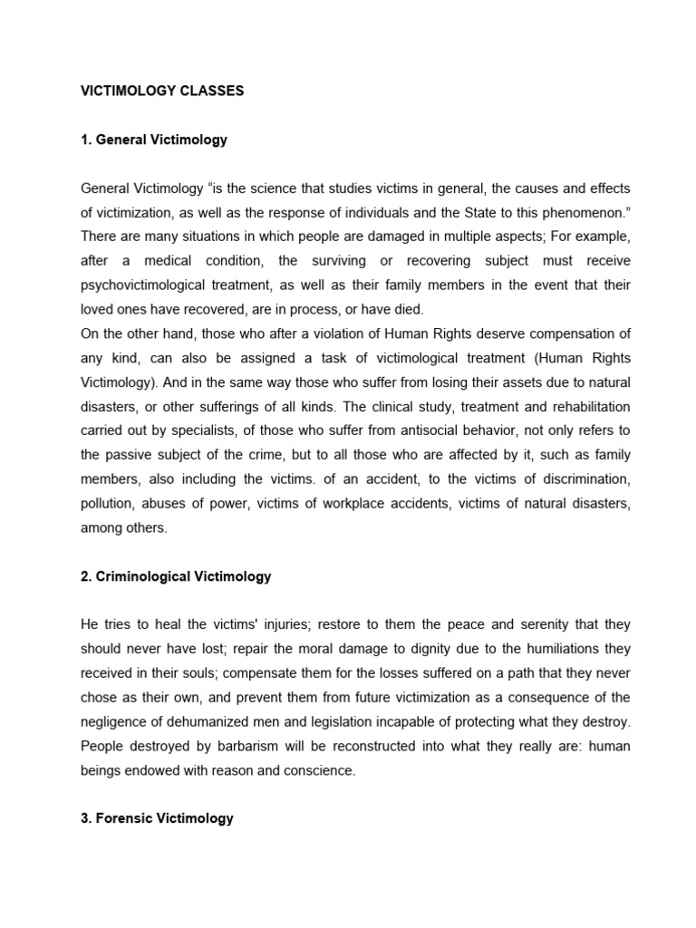 Types of Victimology | PDF | Victimology | Crimes