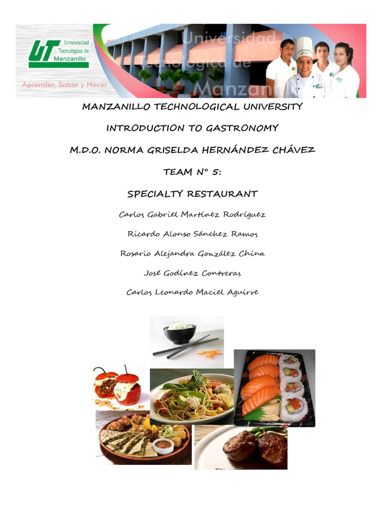 Specialty Restaurant | PDF | Restaurants | Chef