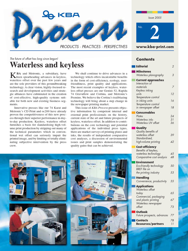 Waterless Offset (KBA) | PDF | Lithography | Printing