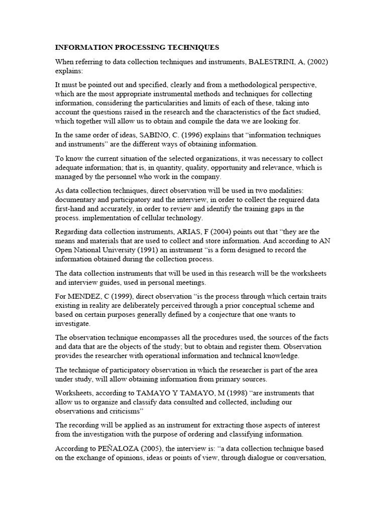 Information Processing Techniques | PDF | Information | Data