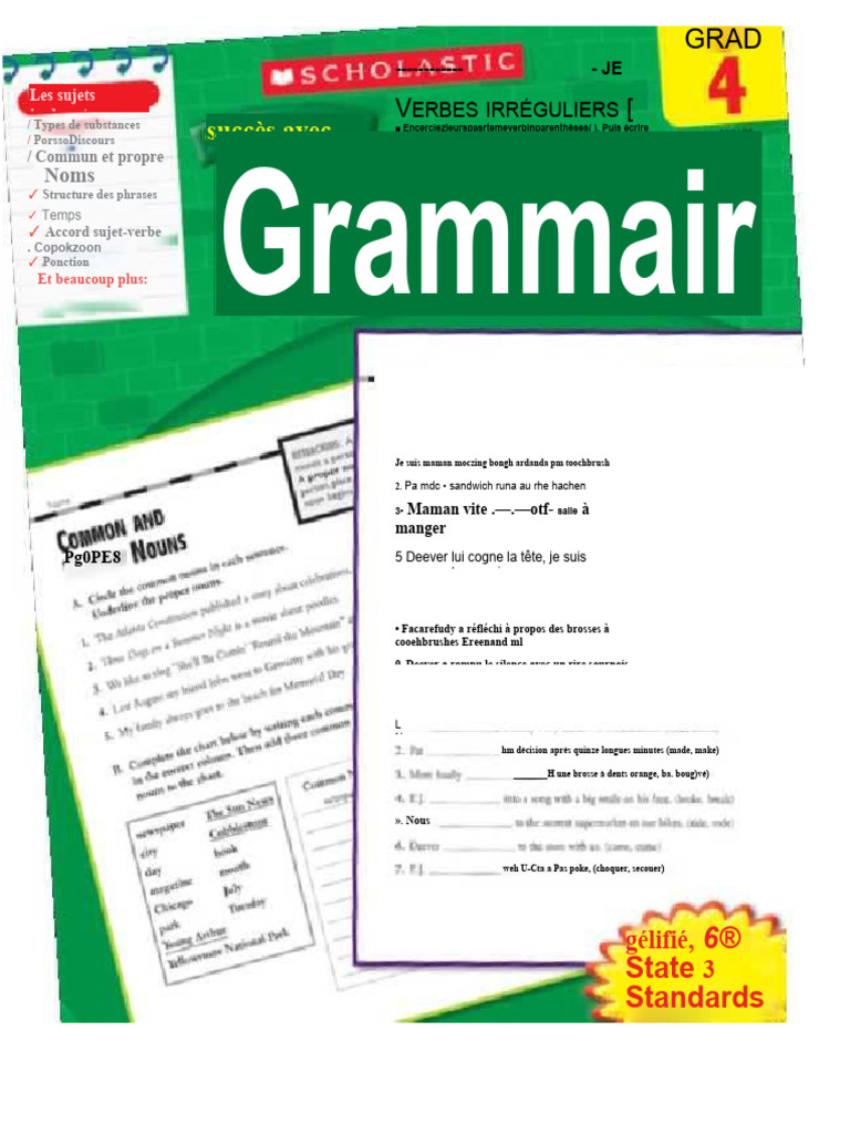 Réussite Scolaire Avec La Grammaire 4e Année | PDF | Linguistique