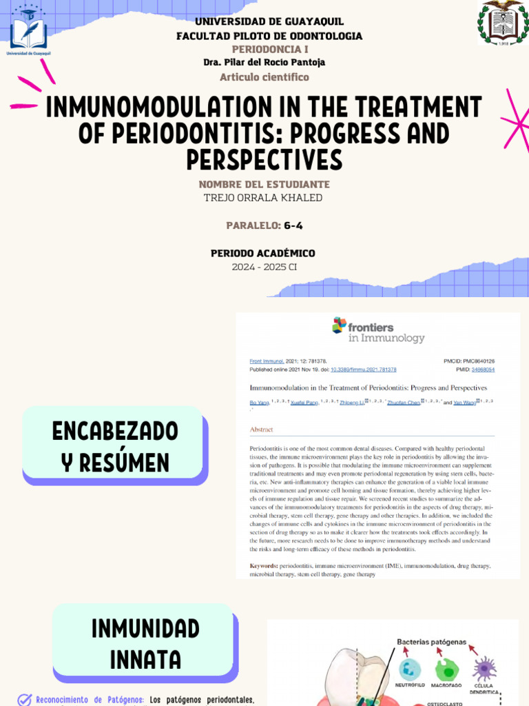 Inmunomodulacion de La Enfermedad Periodontal Khaled Trejo 6:4 | PDF ...