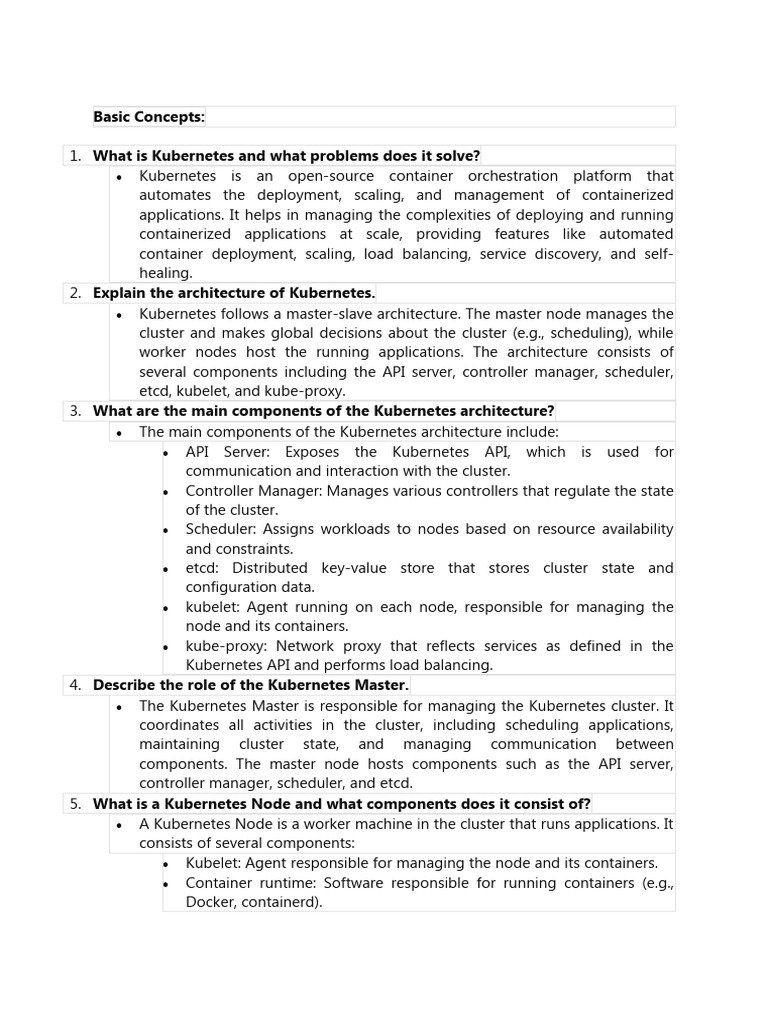 k8 Interviews Concept Wise | Download Free PDF | Computer Cluster | Computer Network