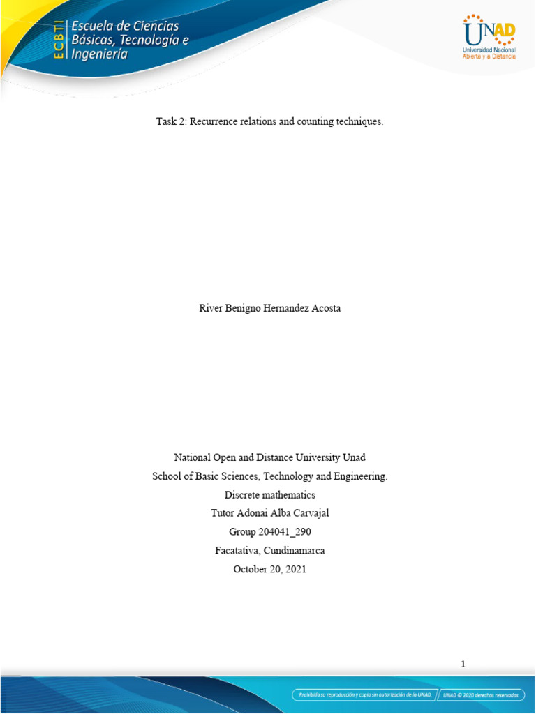 Discrete Mathematics - Homework - 2 Recurrence Relations | PDF ...