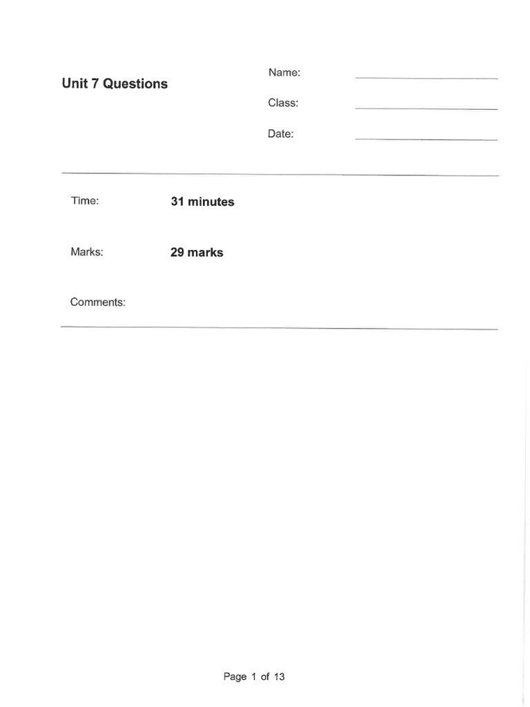 Unit 7 Questions | PDF