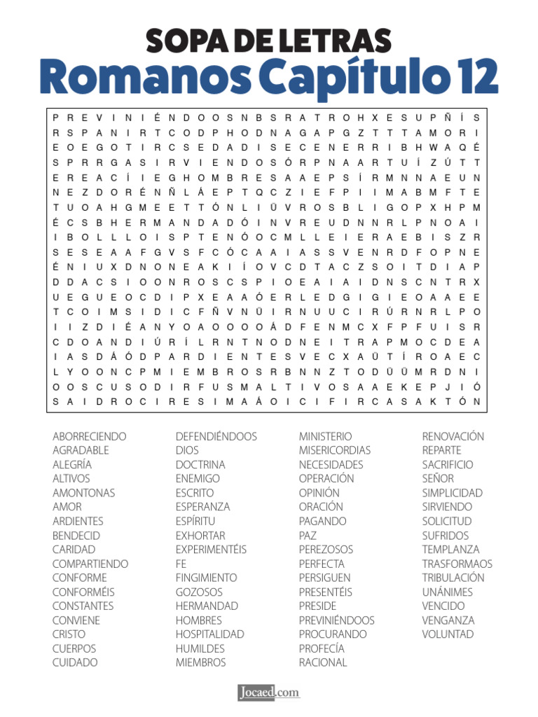 Romanos 12 Sopa de Letras | PDF