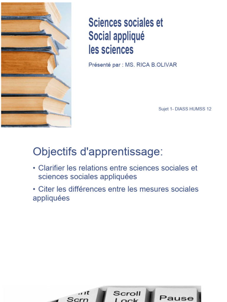 Sciences Sociales et Appliquées: Concepts Clés | PDF | Science ...
