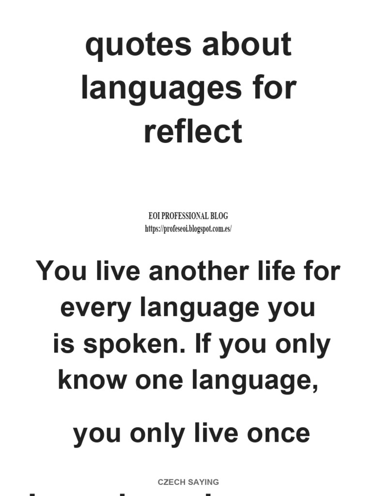 25 Quotes About Language Learning | Download Free PDF | Linguistics ...