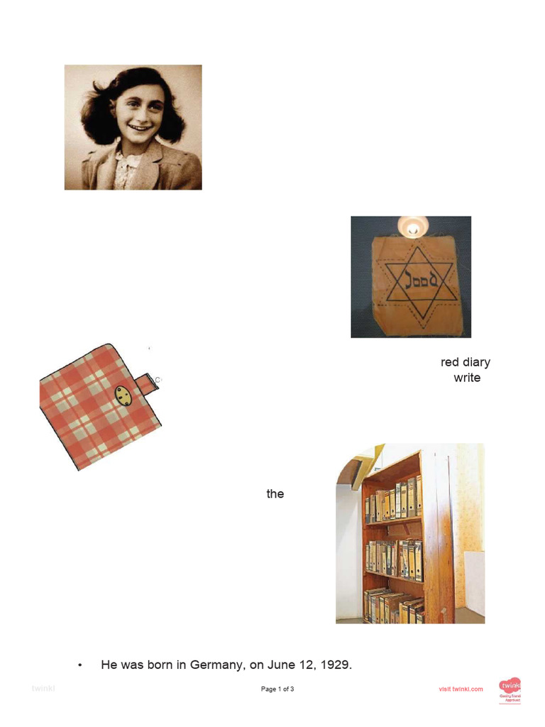 Reading Comprehension Anne Frank | Download Free PDF | Anne Frank