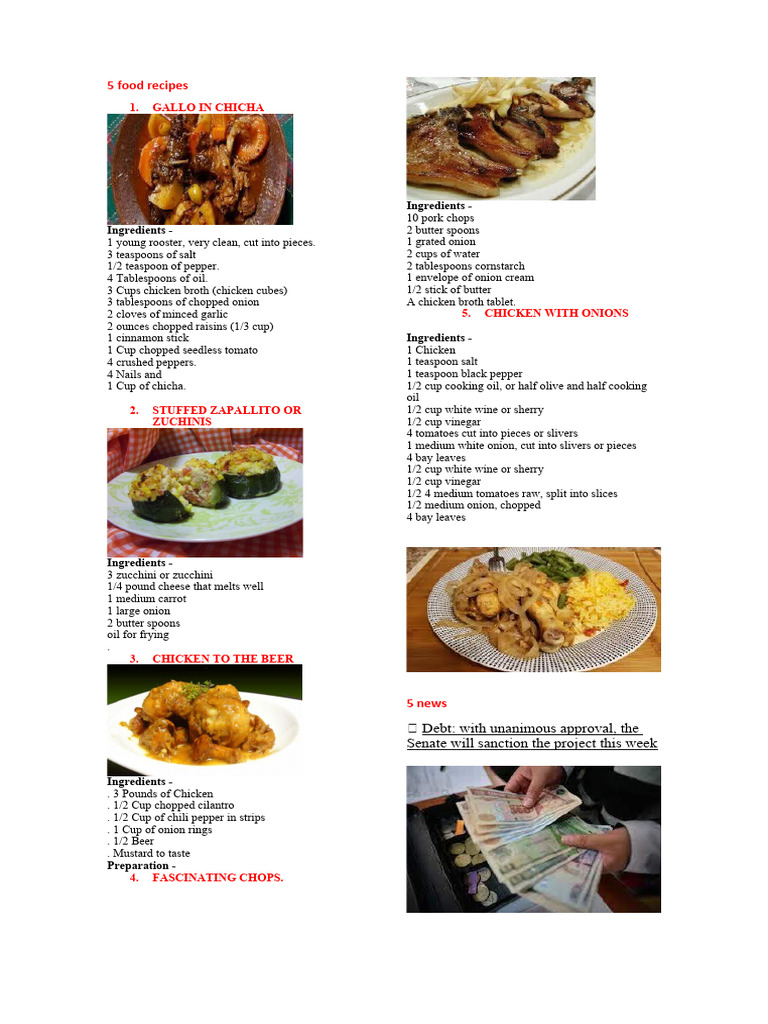 5 Food Recipes | PDF | Zucchini | Teaspoon